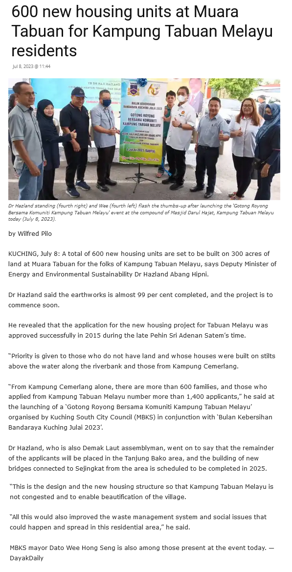 News - Official Website of Council of the City of Kuching South