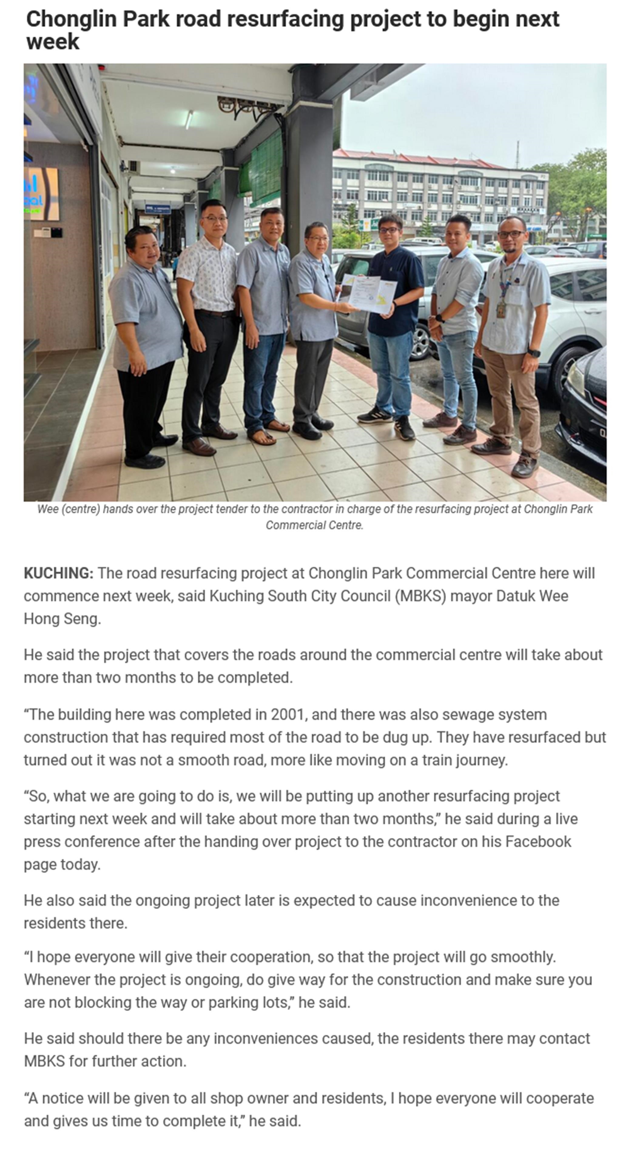 News - Official Website of Council of the City of Kuching South