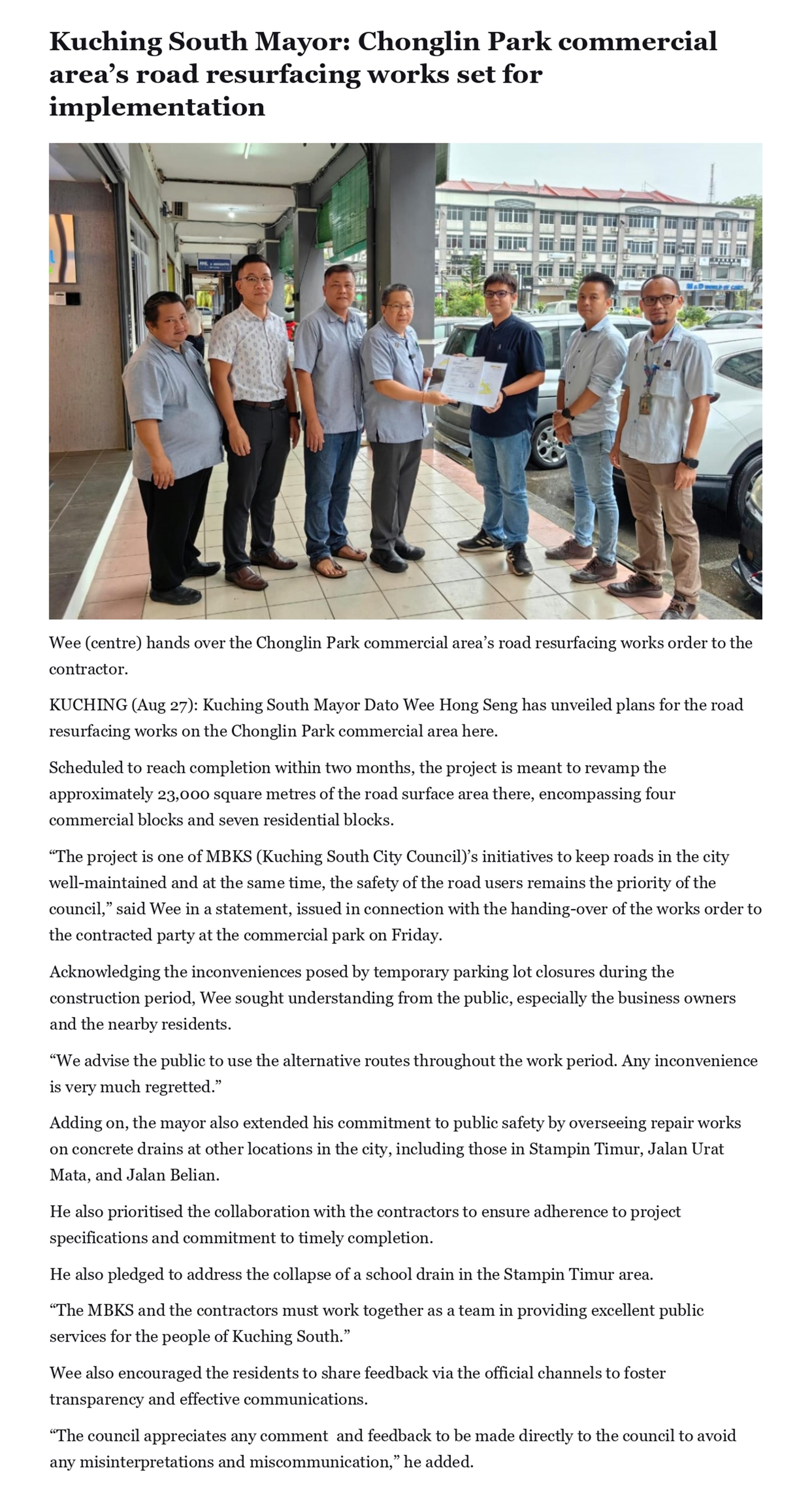News - Official Website of Council of the City of Kuching South