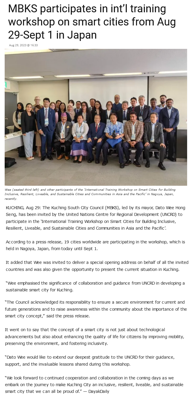 News - Official Website of Council of the City of Kuching South