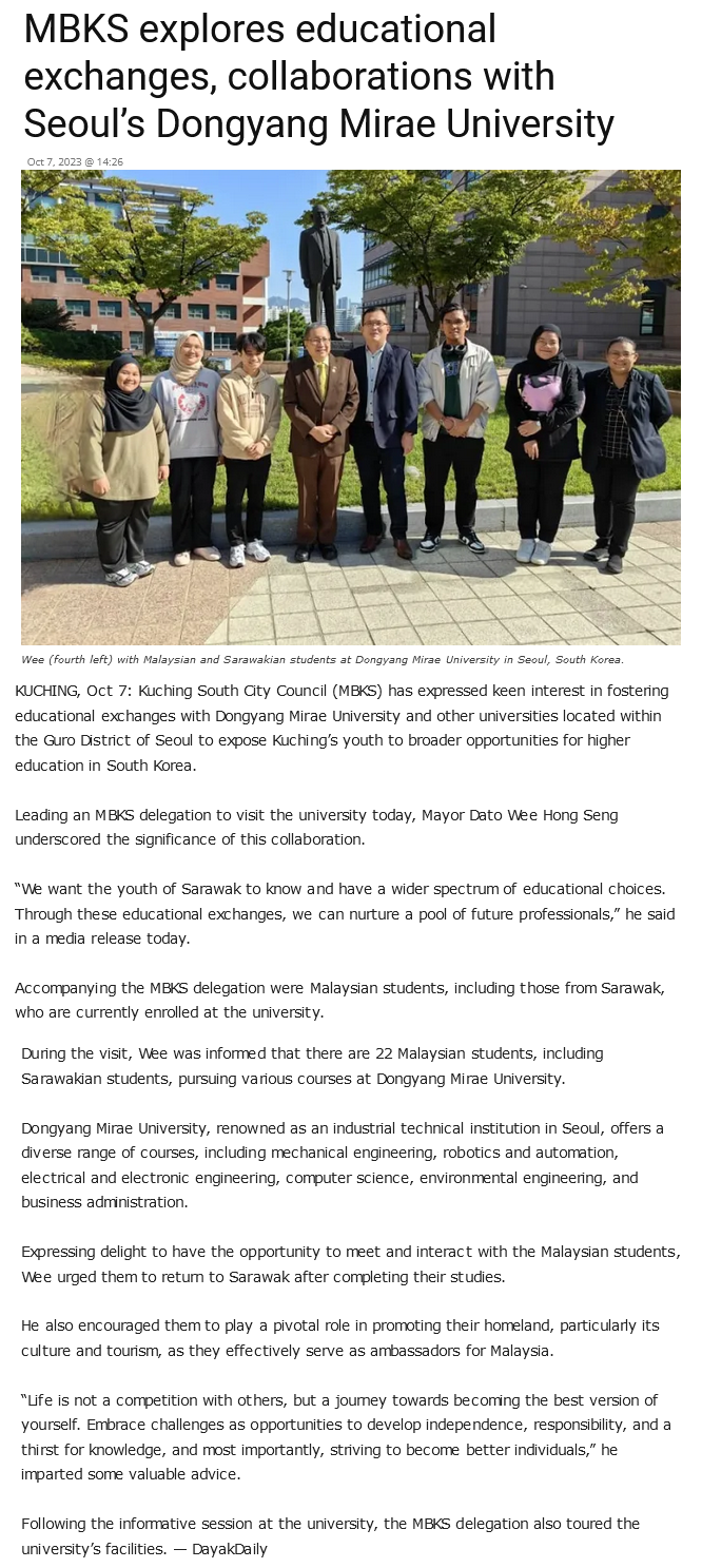 News - Official Website of Council of the City of Kuching South