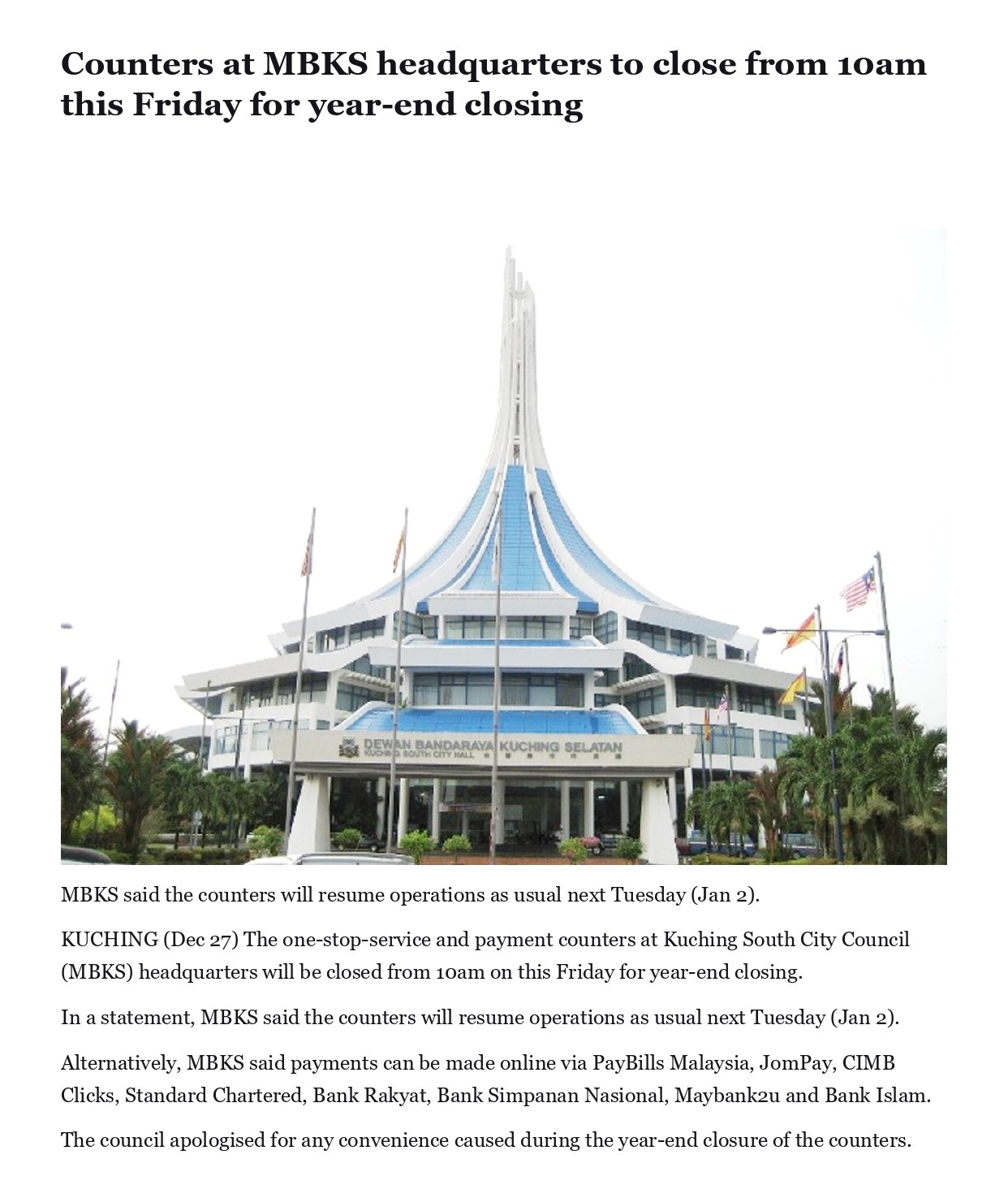 News - Official Website of Council of the City of Kuching South