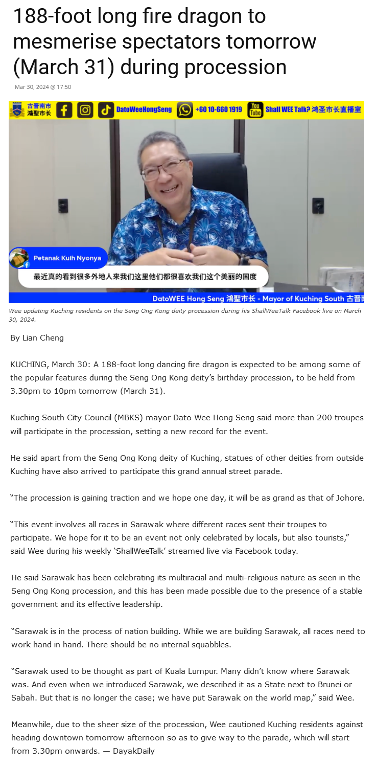 News - Official Website of Council of the City of Kuching South